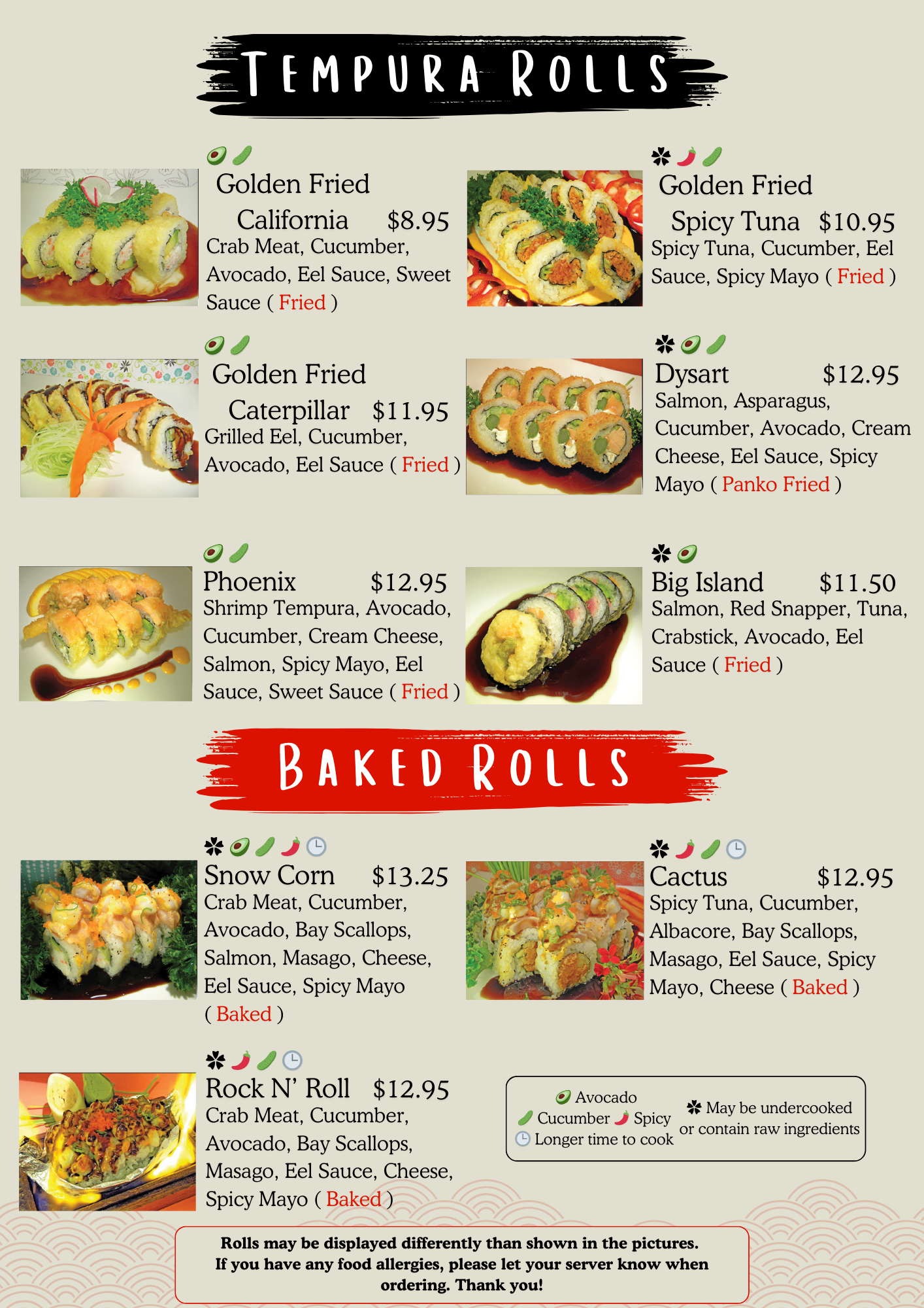 Dinner Menu | Tomo Japanese Cuisines