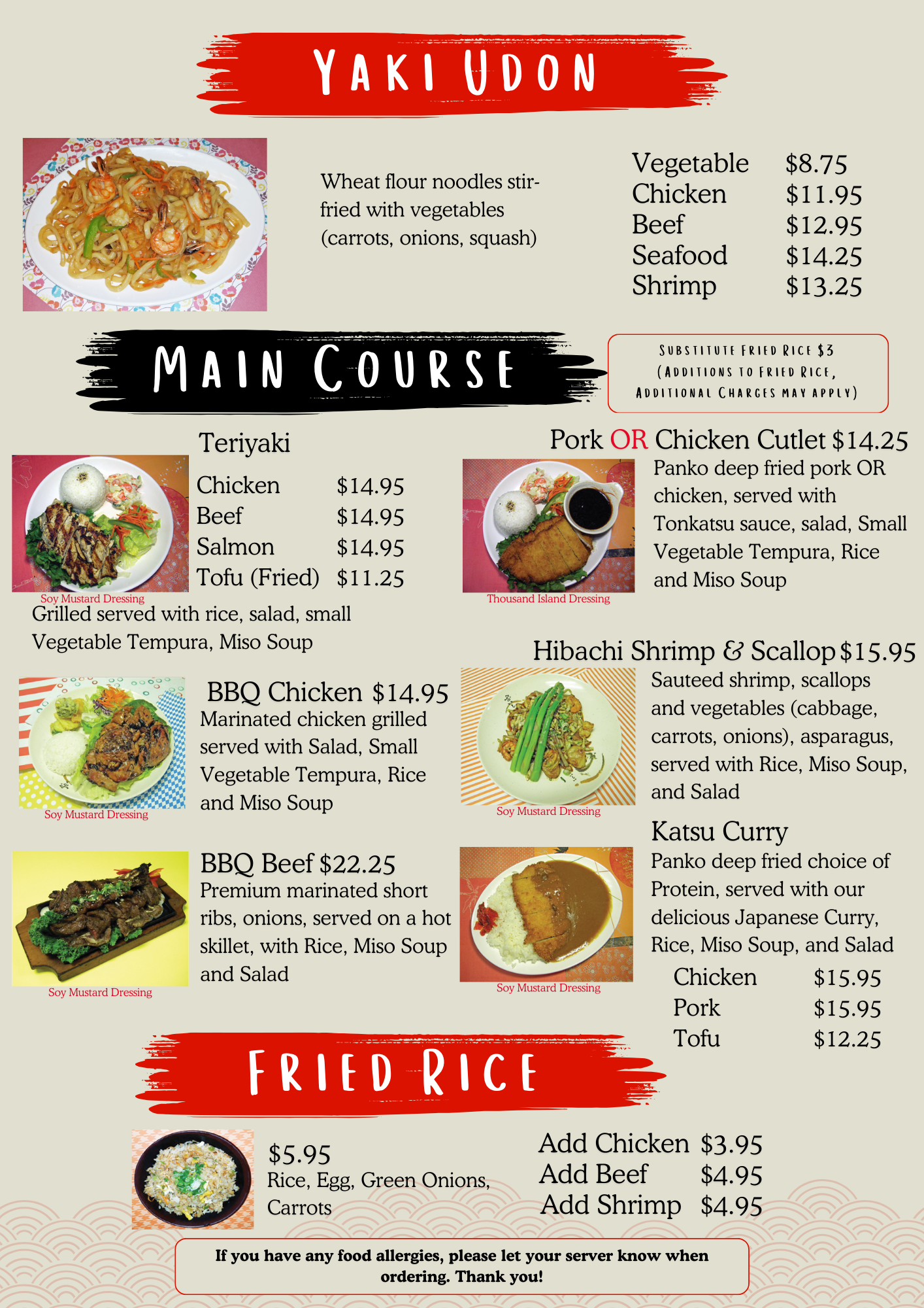 Dinner Menu | Tomo Japanese Cuisines