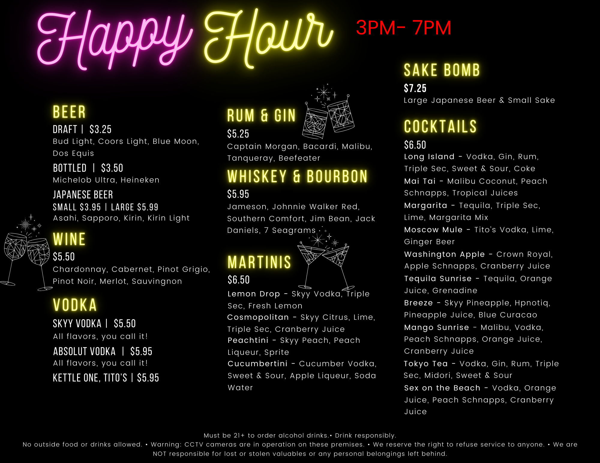 Happy Hour Menu | Tomo Japanese Cuisines